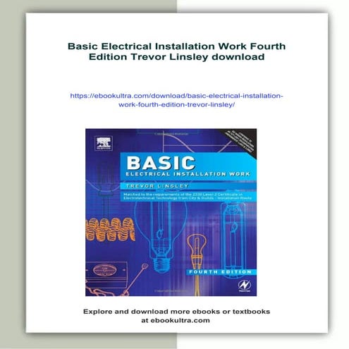 Basic Electrical Installation Work Fourth Edition Trevor Linsley | PDF