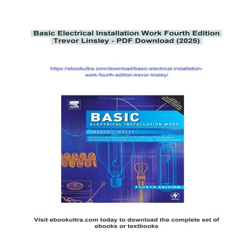 Basic Electrical Installation Work Fourth Edition Trevor Linsley | PDF