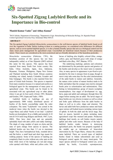 Effect of climate change on predatory lady bird beetle and their ...