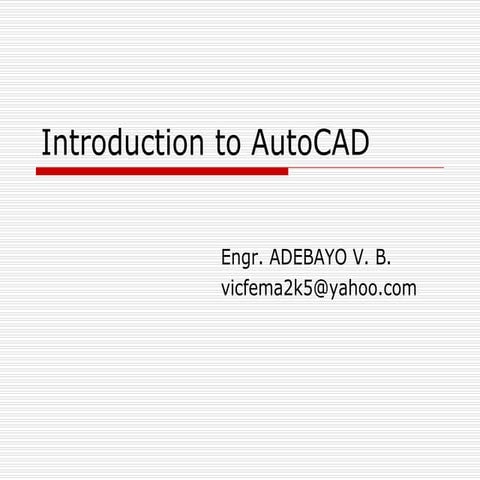 Introduction To Autocad Ppt