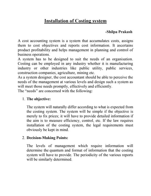 Uniform costing and inter firm comparison methods | PPTX