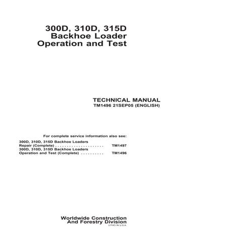 John Deere 310D Manual | PDF