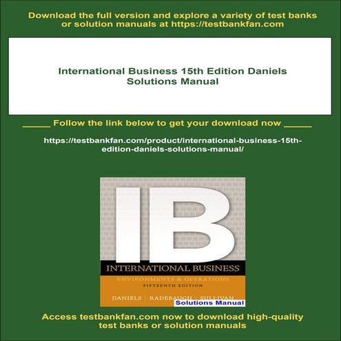 International Business 15th Edition Daniels Solutions Manual | PDF
