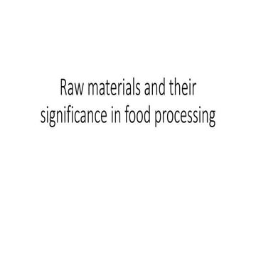 Analysis of raw material and finished product | PPTX