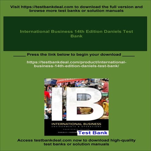 International Business 14th Edition Daniels Test Bank | PDF