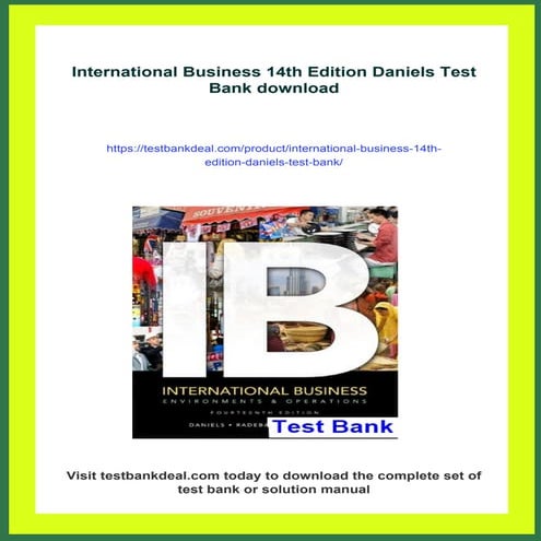 International Business 14th Edition Daniels Test Bank | PDF