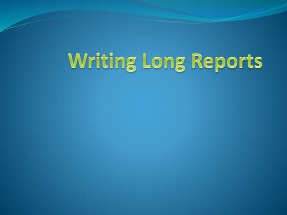 1123 report writing | PPT