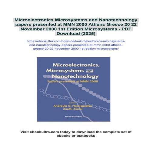 Microelectronics Microsystems and Nanotechnology papers presented at ...