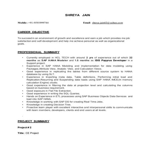 Shreya_Resume_ | DOCX | Databases | Computer Software and Applications