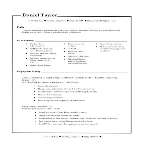 Daniel Taylor Resume | DOCX