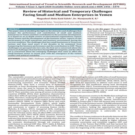 Review of Historical and Temporary Challenges Facing Small and Medium ...
