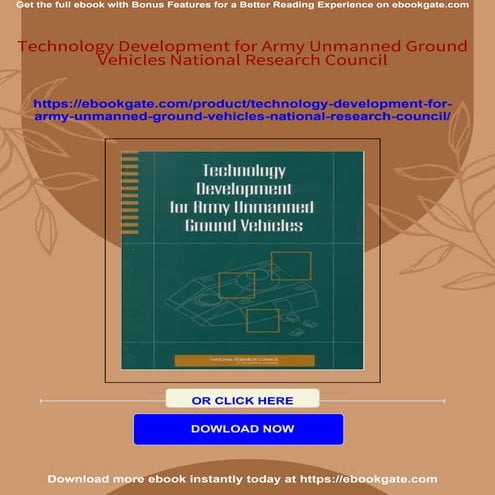 Technology Development for Army Unmanned Ground Vehicles National Research Council | PDF