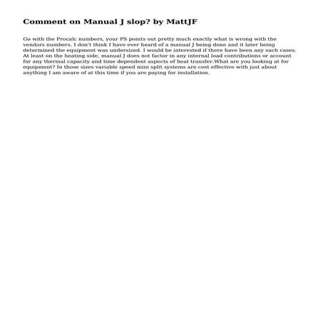 Comment on Manual J slop? by MattJF | PDF | Physics | Science