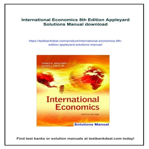 International Economics 8th Edition Appleyard Solutions Manual | PDF
