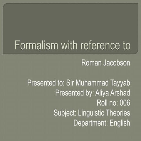Formalism | PPTX