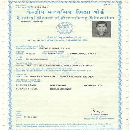 12th certificate