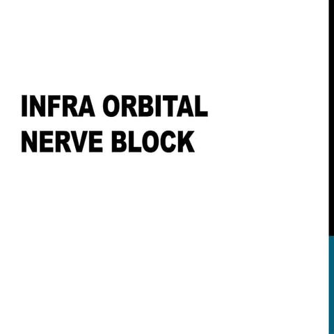 INFRA ORBITAL NERVE BLOCK Oral surgery presentation | PPTX
