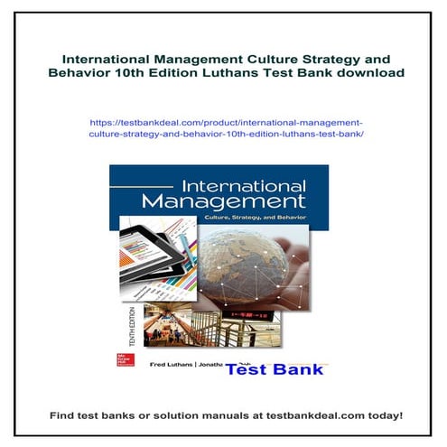 International Management Culture Strategy and Behavior 10th Edition ...