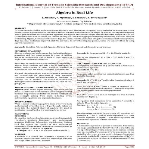 Algebra in Real Life | PDF