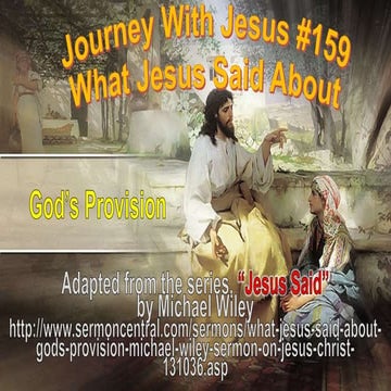 159 What Jesus Said About God’s Provision | PPTX
