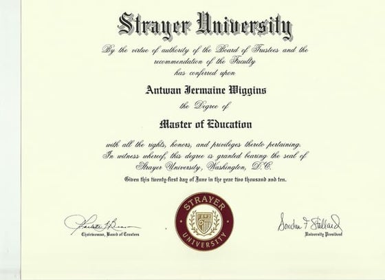 Strayer University Grad school transcript | PDF