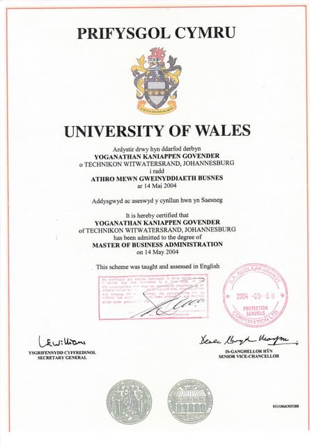 UNISA BCOM Certificate | PDF