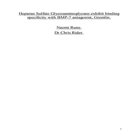 (1)Complete project report - Gremlin exhibits bindng specificity with ...