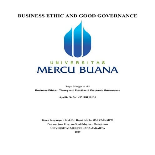 15, be, gg, aprilia safitri, hapzi ali, theory and practice of corporate governance, universitas ...