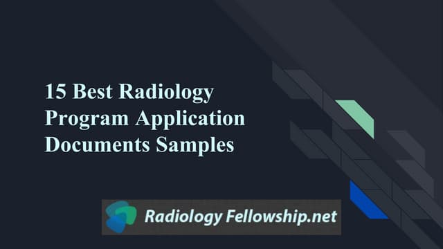 Best 10 Fellowship Personal Statements in Radiology | PDF