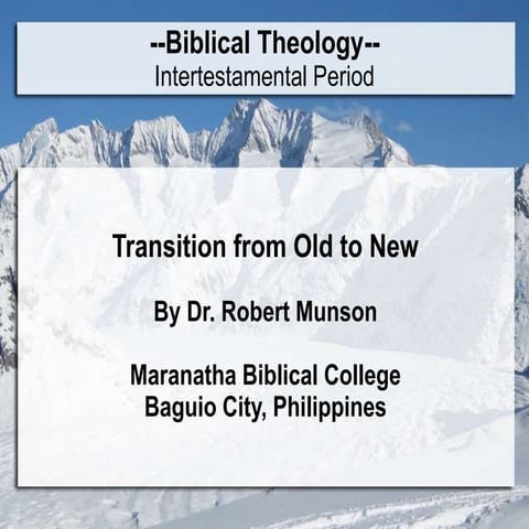 Biblical Theology--- Between the Testaments | PPT