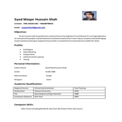 Waqar Resume | DOCX
