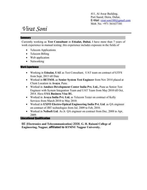 Resume 12yrs Exp | PDF