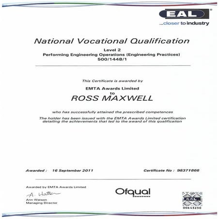 NVQ LVL 2 ENGINEERING OPS_ ELECTRICAL | PDF