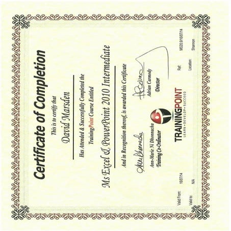 MS Excel & Powerpoint 2010 Intermediate Certificate | PDF