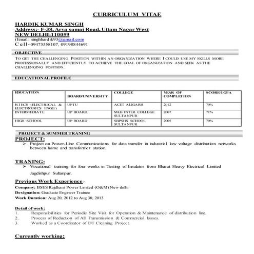 HARDIK CV 1 | PDF