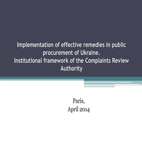 15 Implementation of Effective Remedies in Public Procurement in Ukraine_English | PDF | Legal ...