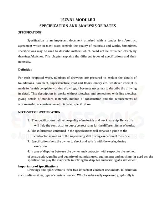 Specifications 101 | PPT