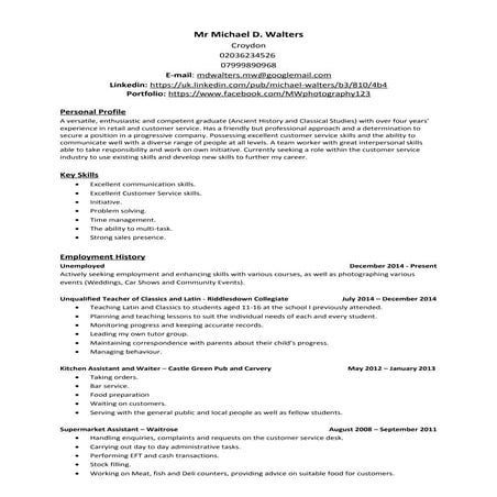 CV (applying for general jobs) | DOCX
