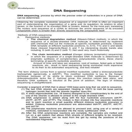 DNA sequencing | PDF