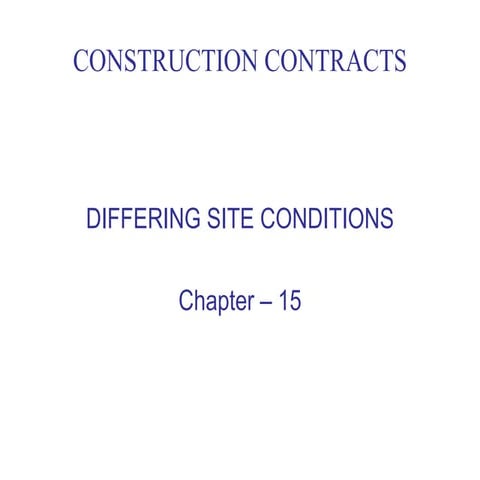Differing Site conditions in a typical en | PDF