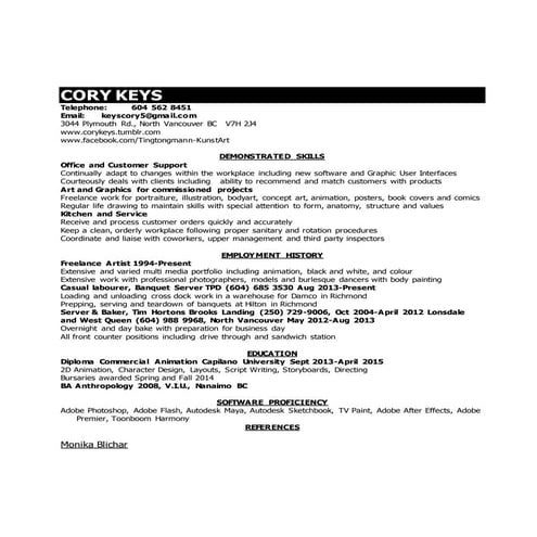 Cory Keys Resume | DOCX
