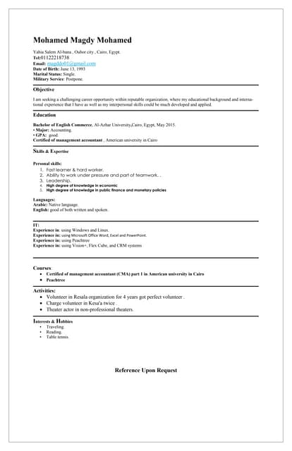 Khaled CV & Pics | PDF | Business | Business and Finance