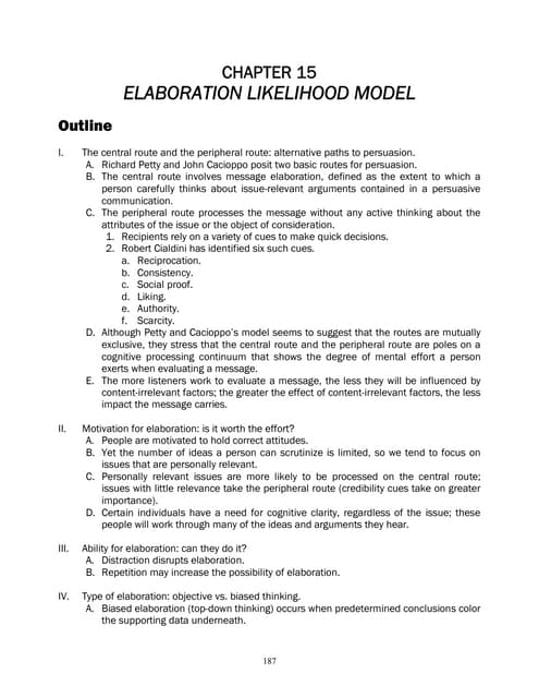 Chapter 16 ppt (elaboration likelihood model) | PPT