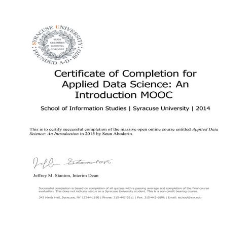 Applied Data Science Certificate Seun A. | PDF
