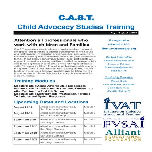 CAST Flyer 7.22.15 | Professional School | Postgraduate Education