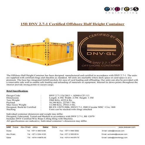 15ft half height container | PDF