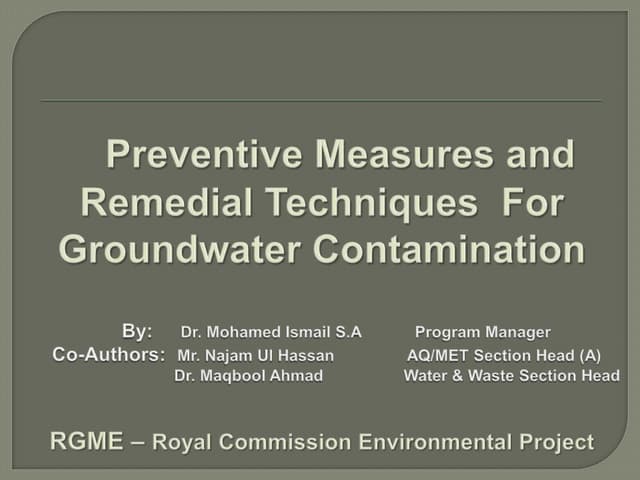 groundwater pollution | PPT