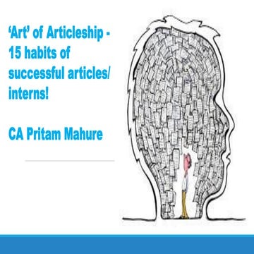 15 Habits of Successful Articles and Interns - CA Pritam Mahure | PDF