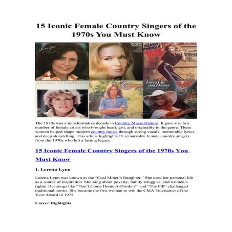 15 Iconic Female Country Singers of the 1970s You Must Know.docx