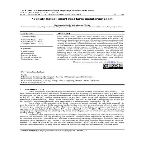 Website-based: smart goat farm monitoring cages | PDF